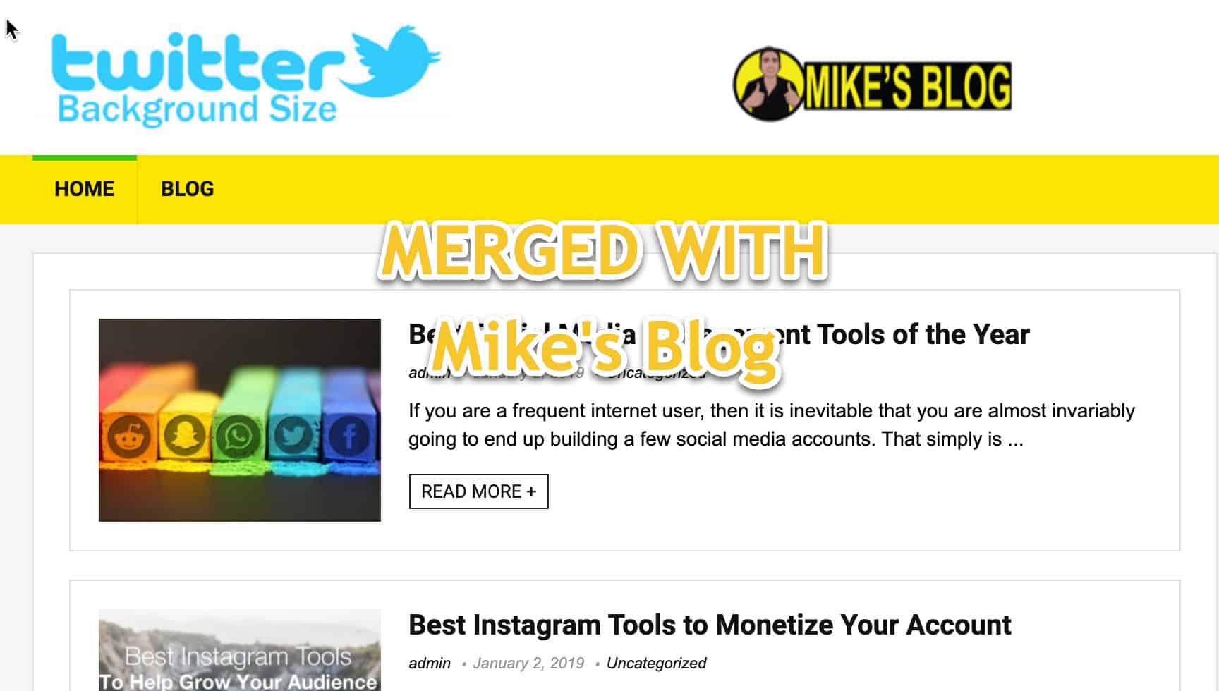 Twitter Background Size Website Merged with Mike's blog